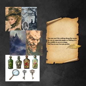 Sleepy Hollow Shadows: Gothic Vintage Junk Journal With Tags, Pockets ...