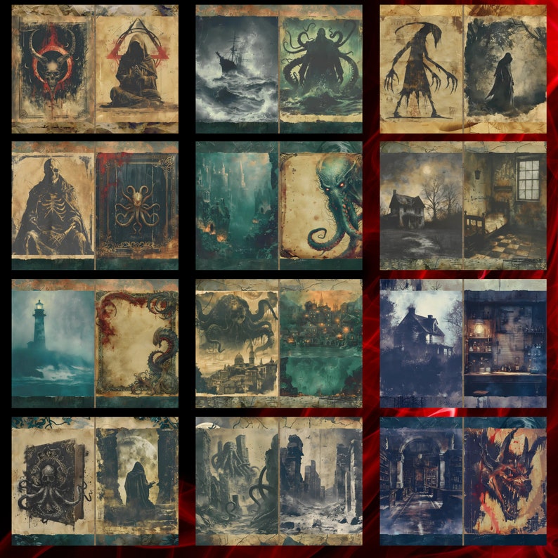 Lovecraftian Junk Journal Kit: Vintage Eldritch Ephemera (digital ...