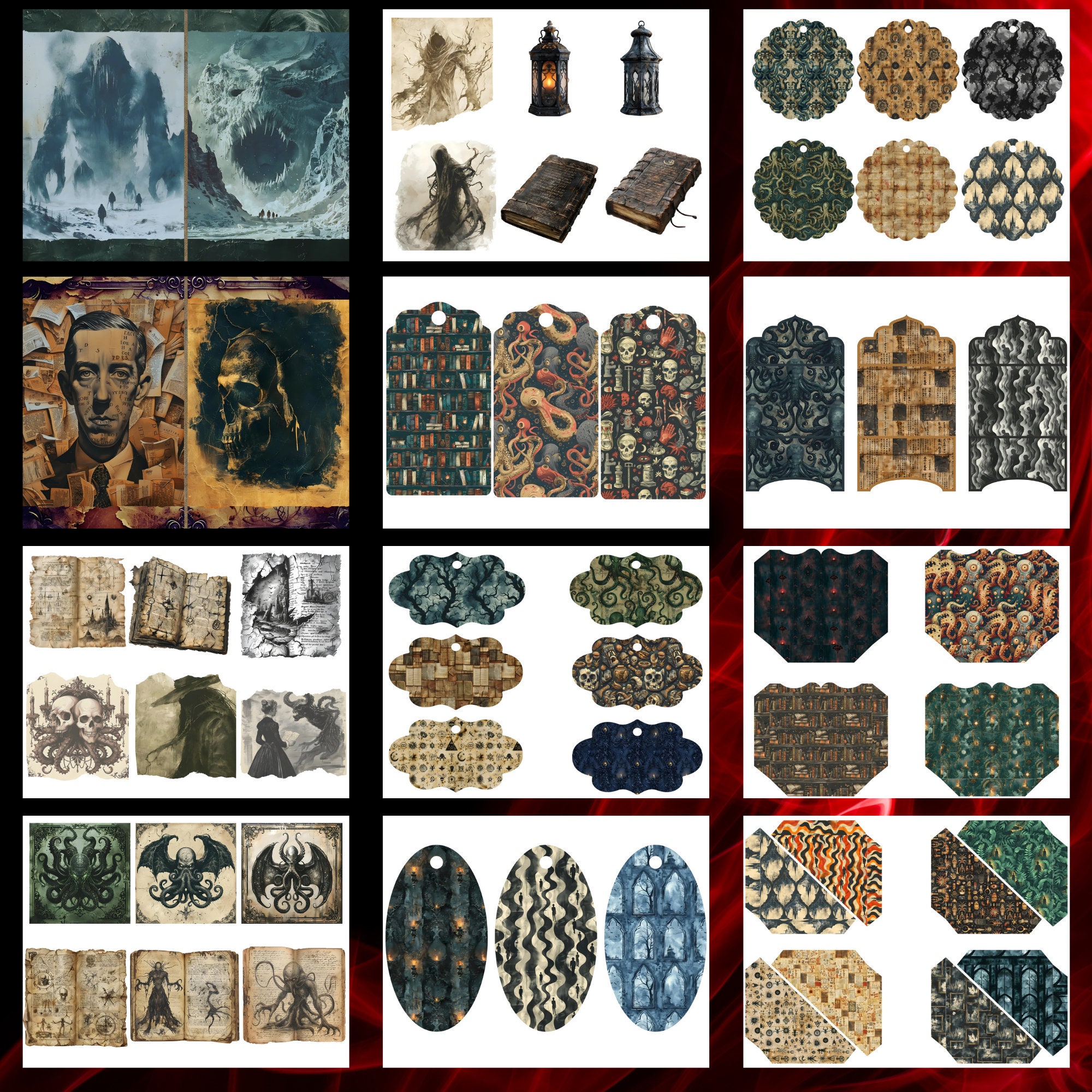 Lovecraftian Junk Journal Kit: Vintage Eldritch Ephemera (digital ...