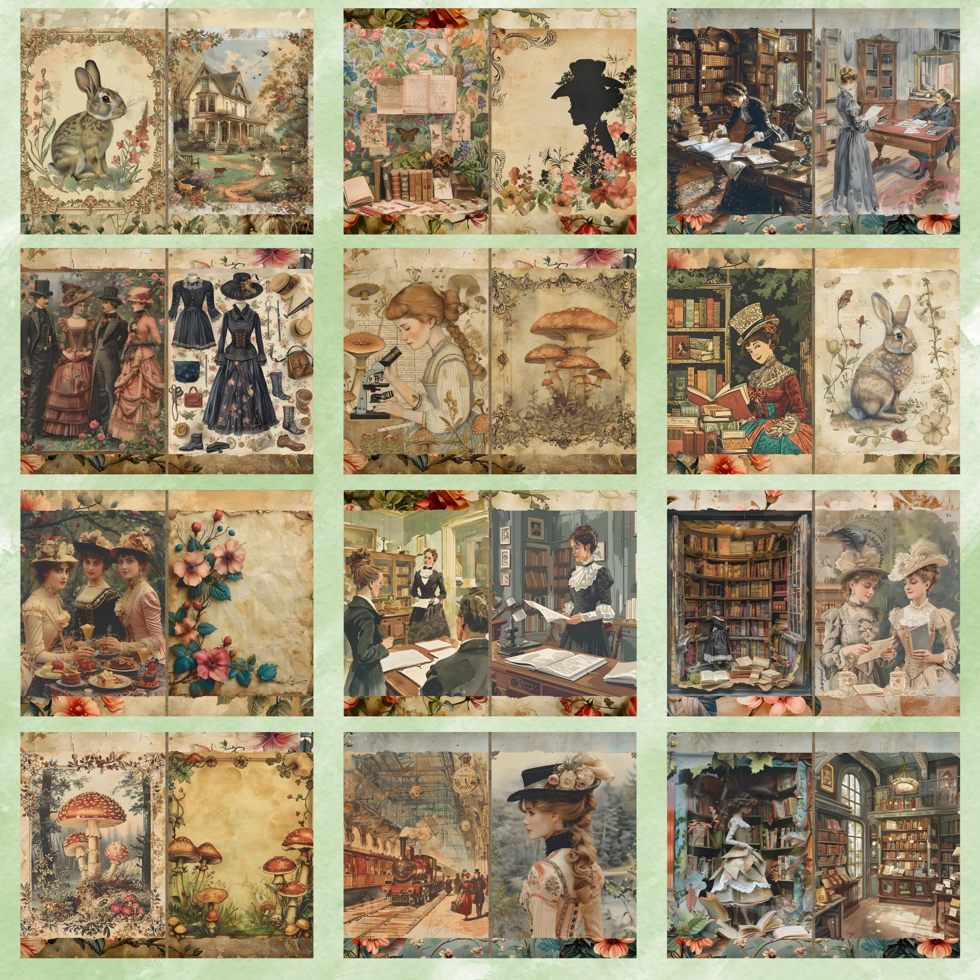 Beatrix Potter's Life: Victorian and Vintage Junk Journal Kit, Ephemera ...