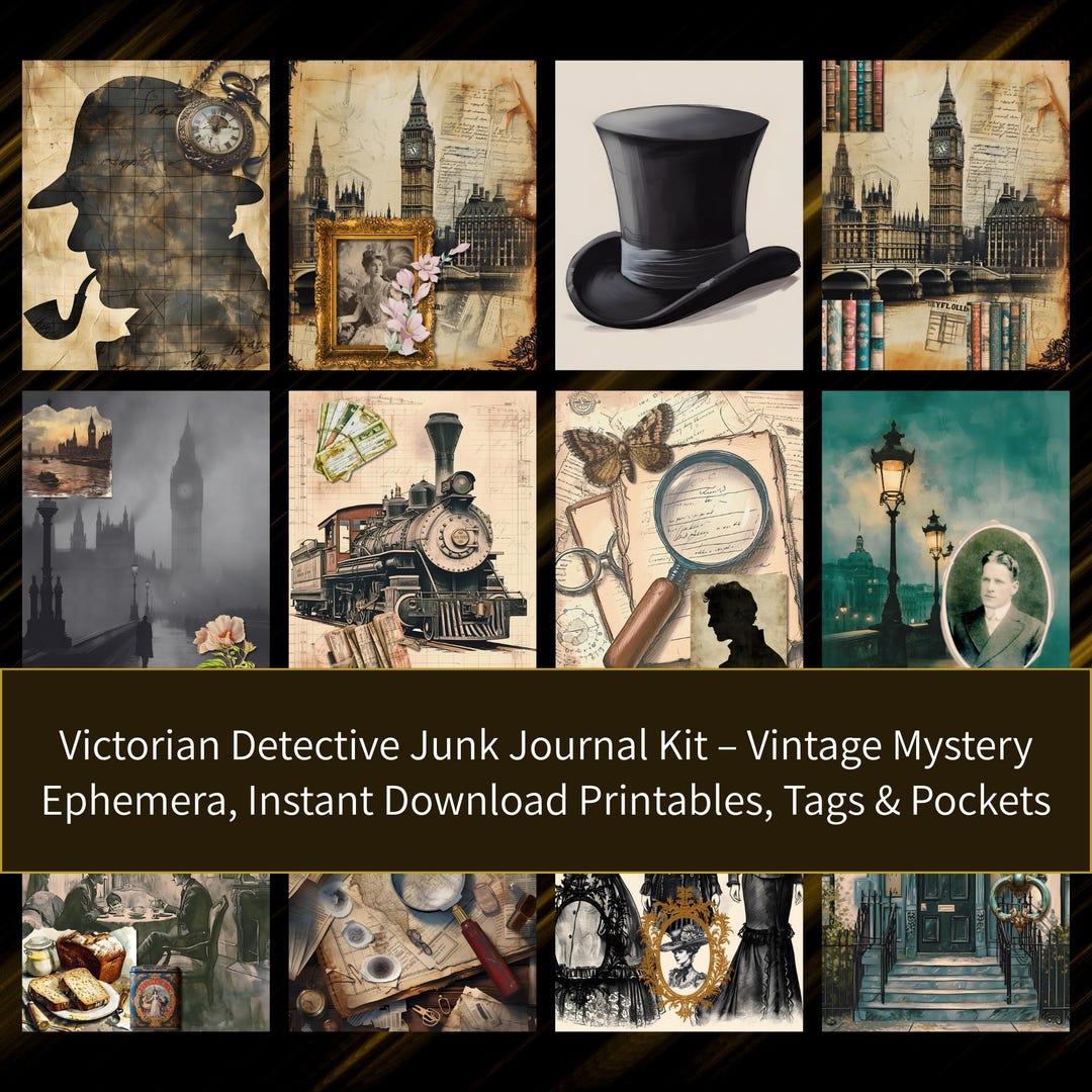 Victorian Detective Junk Journal Kit – Vintage Mystery Ephemera ...