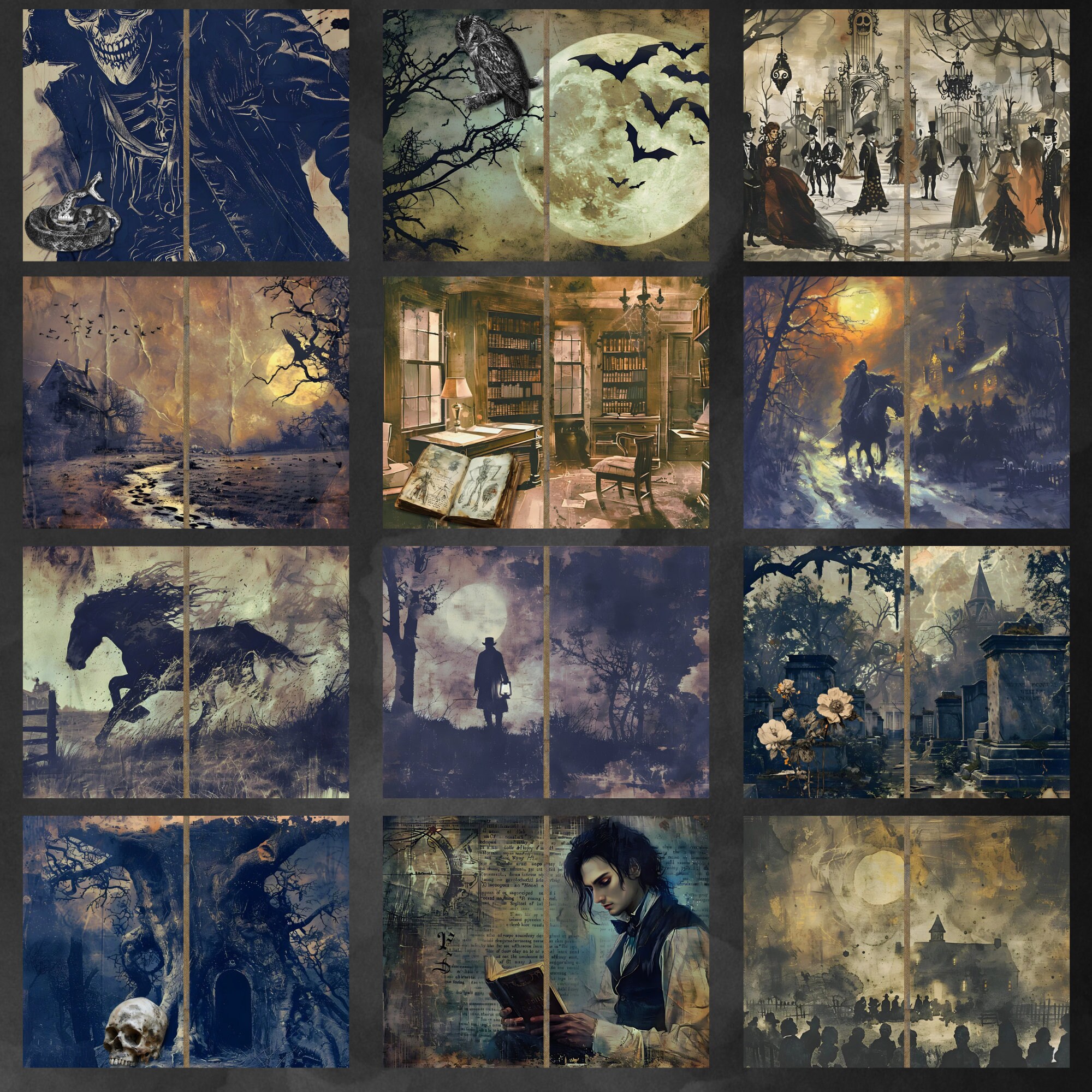 Sleepy Hollow Shadows: Gothic Vintage Junk Journal With Tags, Pockets ...