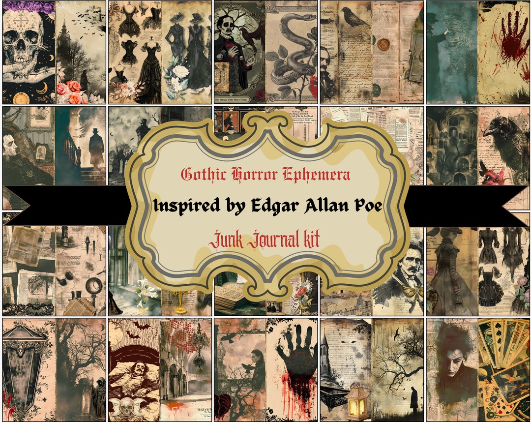 Gothic Horror Ephemera Junk Journal - Inspired by Edgar Allan Poe ...