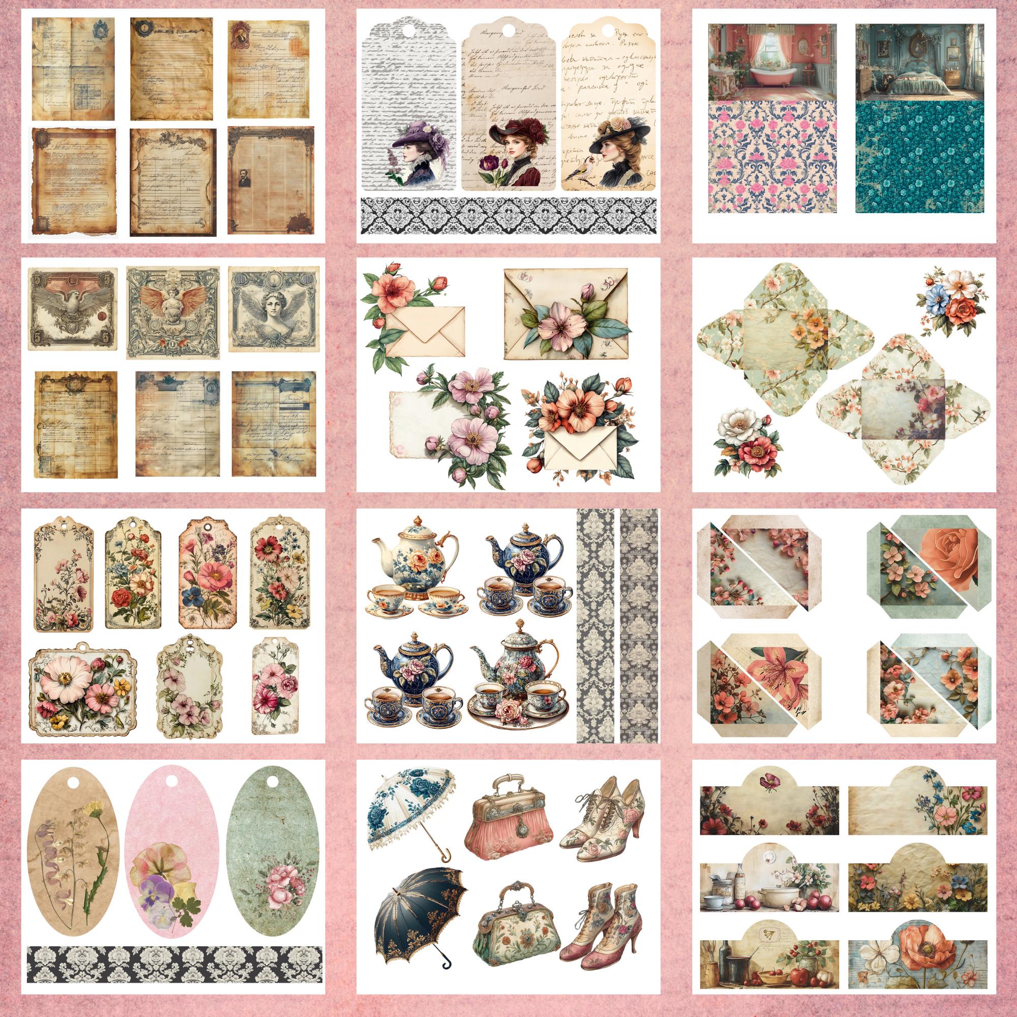 Victorian Ephemera: Printable Collage Sheets for Junk Journals (digital ...