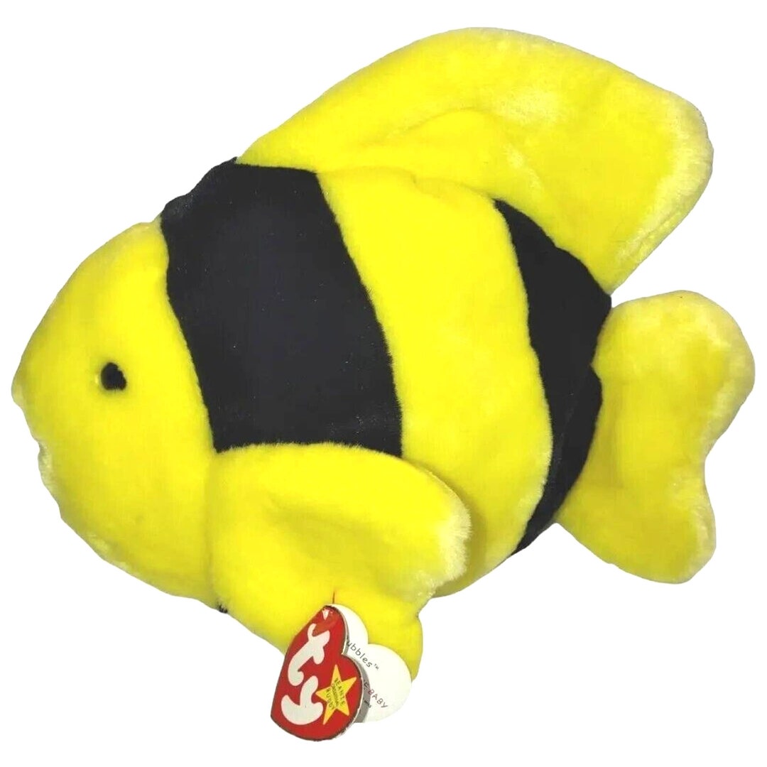 Vntgtybeanie Buddy Bubbles the Fish Plush 1998 Stuffed Animal Blck ...