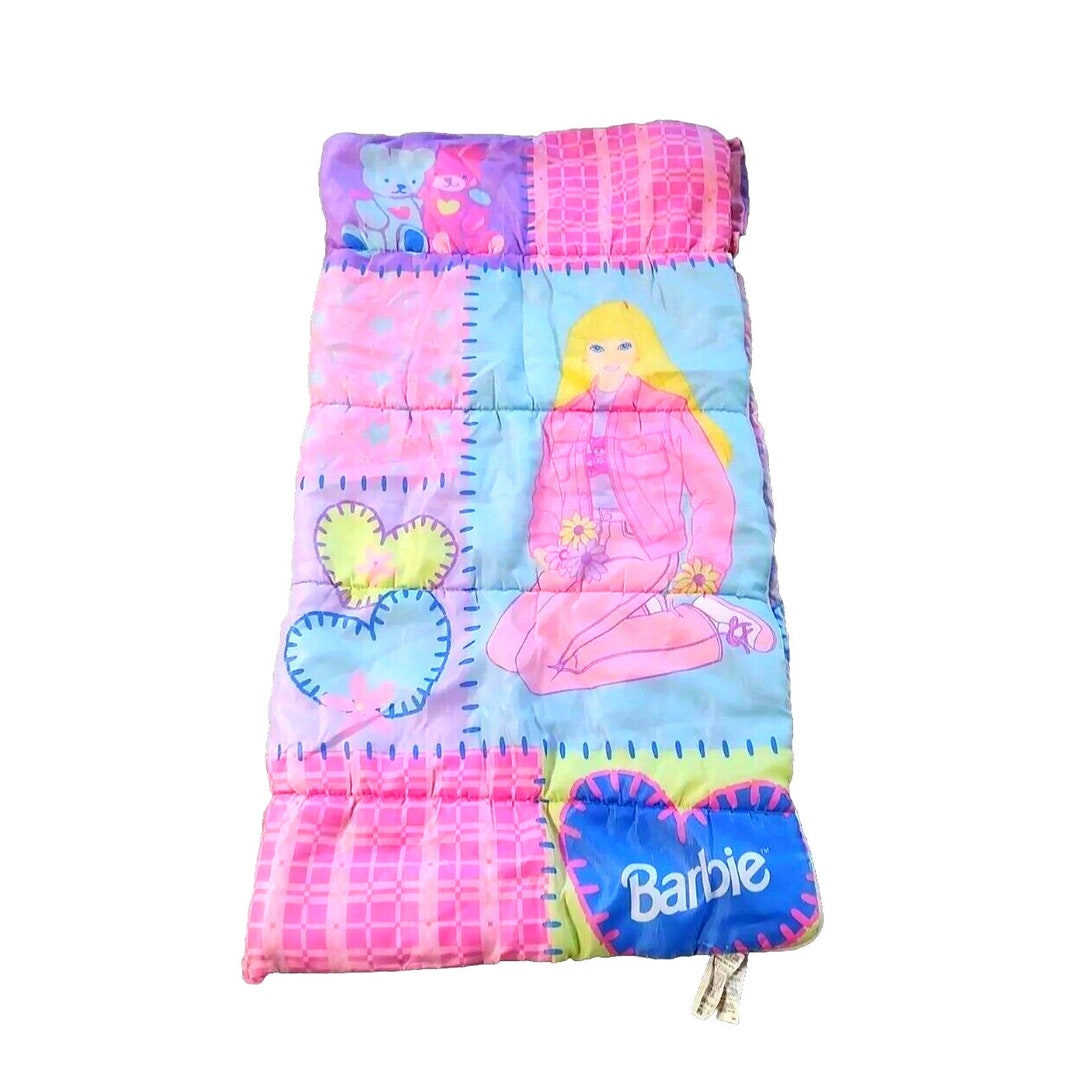 Vintage 1999 Mattel Girls Barbie Sleeping Bag 30" X 57" Child Sleepover ...