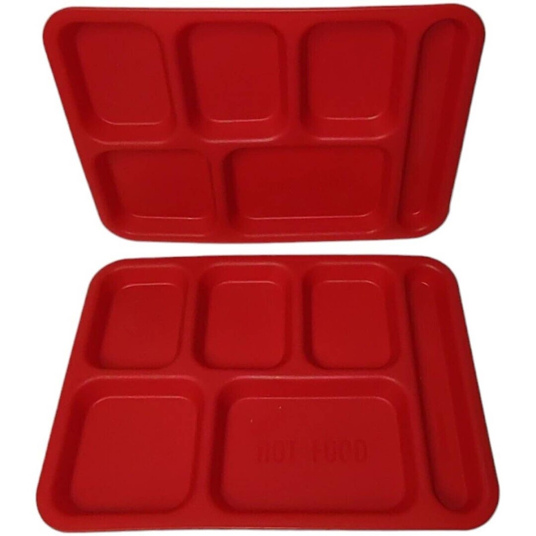 Vintage Red School Lunch Tray Six Section - Cambro PS1014 RED 15"x 9 ...