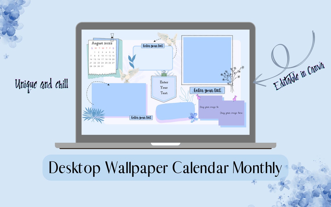 Desktop Canva Wallpaper Template Aesthetic PNG Digitalpng - Etsy