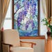 Purple Wisteria Stained Glass Window Film – Elegant Floral Privacy ...