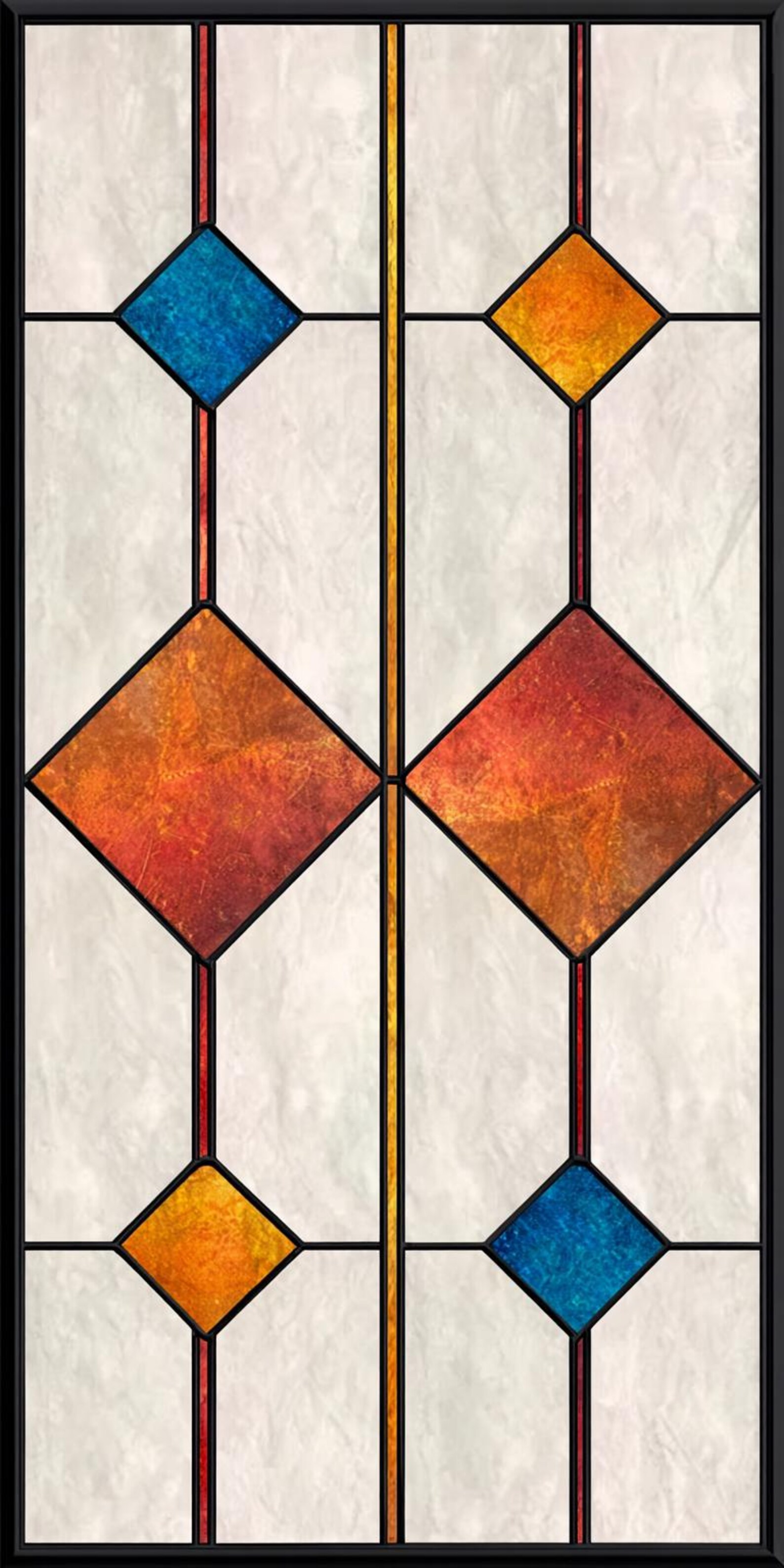 Geometric Stained Glass Window Film Set – Custom Privacy Clings With ...