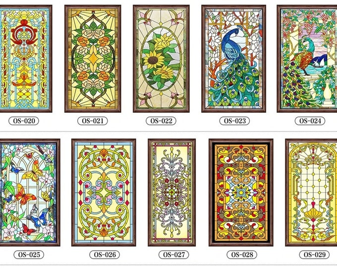 Customized 3D Static Cling Window Art: Frosted Stained Glass Camellia ...