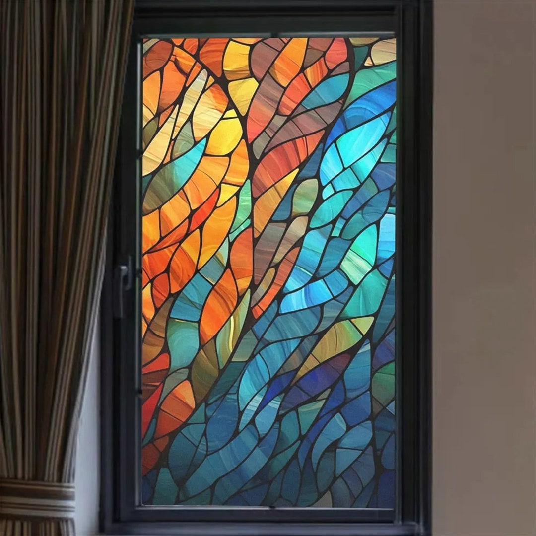 Custom Size Privacy Glass Window Film - Frosted Color Lattice Pattern ...