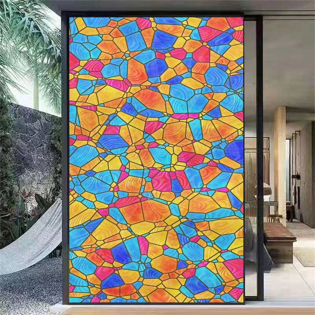 Frosted Glass Window Film With Geometric Pattern - Non-glue Static ...