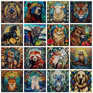 Custom Stained Glass Window Film | Animal Design | Privacy Decorative ...