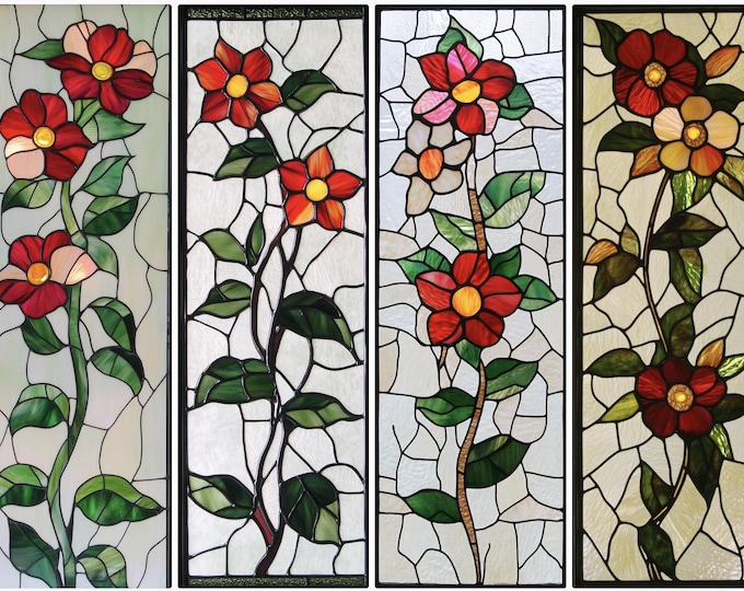 Birch Tree Stained Glass Window Film - Decorative Privacy Film for Doors & Windows - Non ...