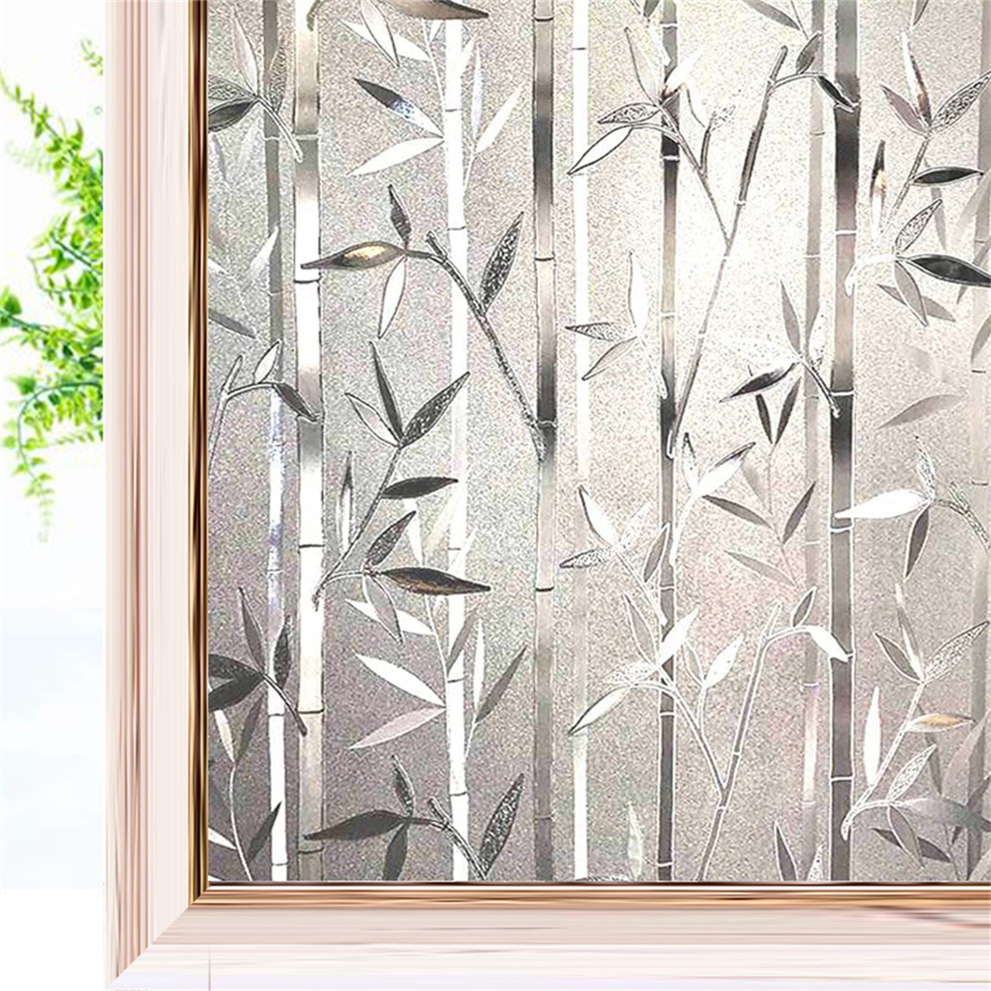 Bamboo Window Film Stained Glass Film Frosted Privacy Window - Etsy