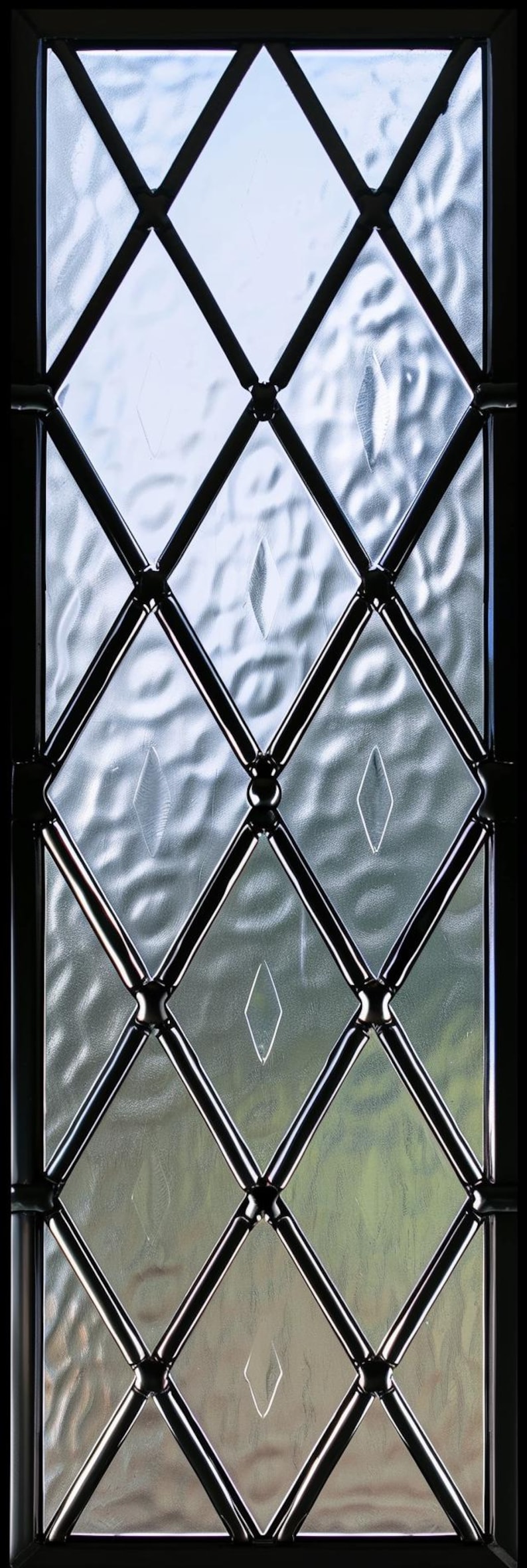 Custom Non Transparent Diamond Grid Stained Glass Window Privacy Film ...