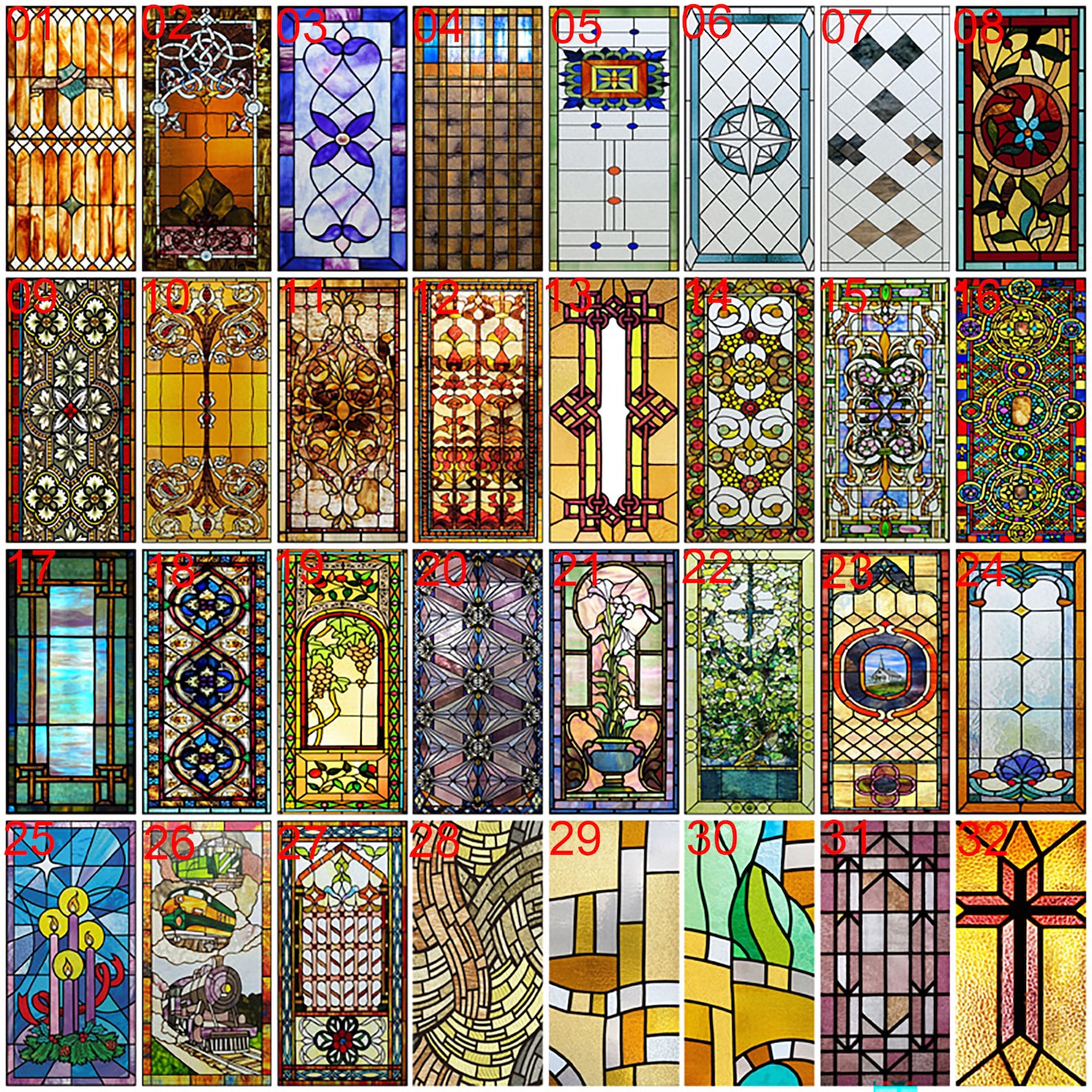 Custom Size Stained-glass Decorative Privacy Window Film - Etsy