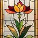 Stained Glass Window Film – Vibrant Tulip Design, Frosted Privacy ...
