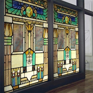 Custom-sized Retro Prairie Window Film: Frosted Privacy Static Cling ...