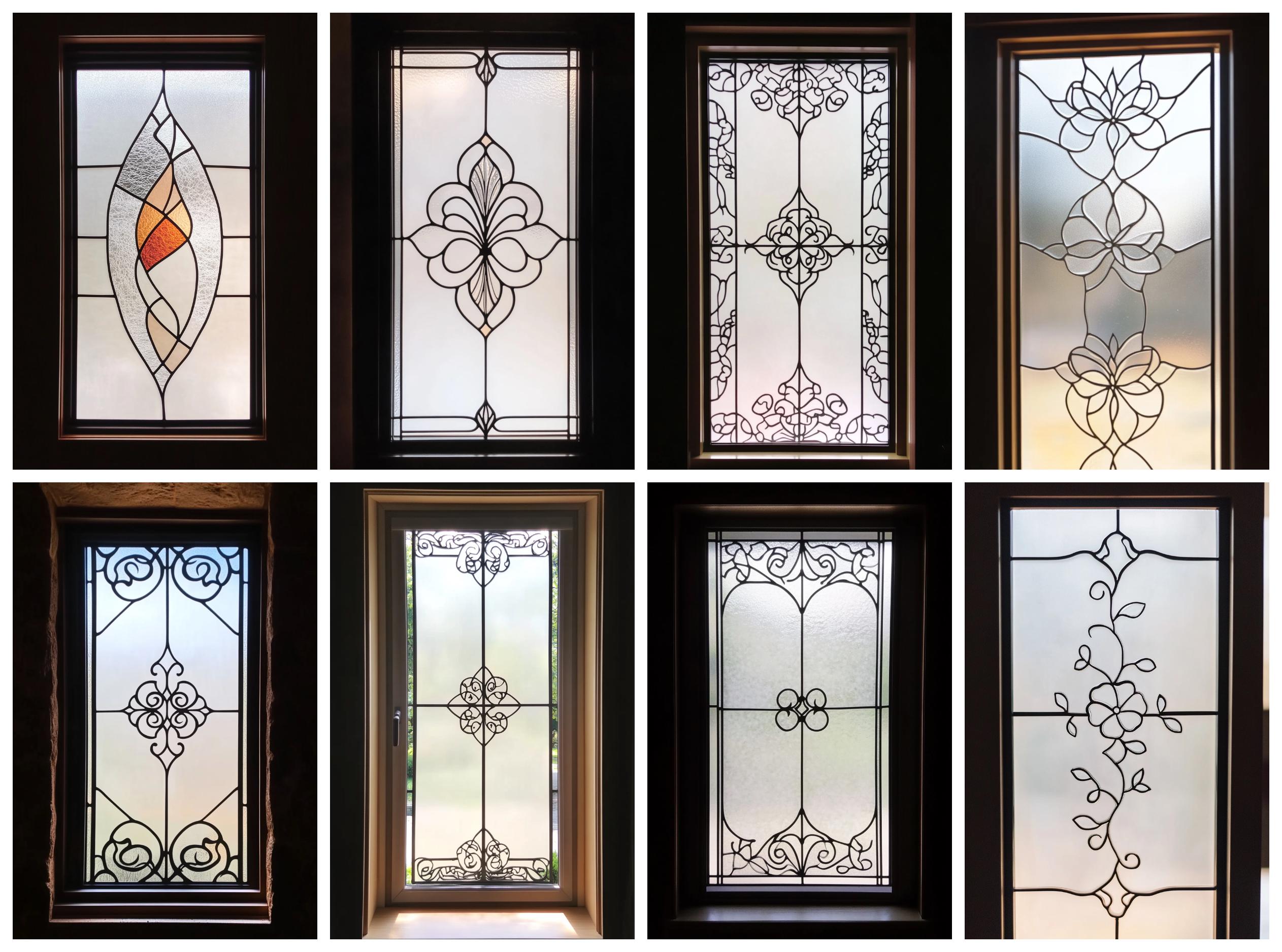 Custom Stained Glass Window Film - Intricate Decorative Frosted ...