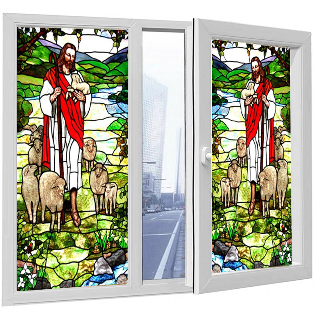 Religious Static Cling Window Art - Custom Sized Decorative Frosted ...