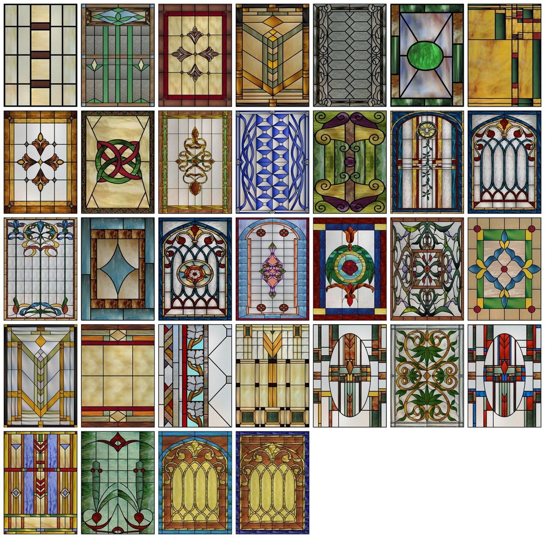 Custom Size Stained Glass Window Privacy Film Frosted Glass Window Film ...