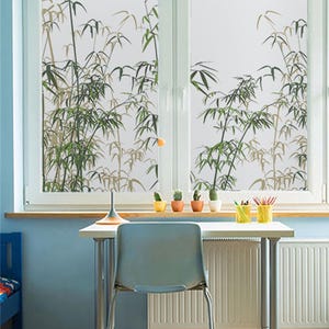 Decortive Window Film Privacy Green Plant Bamboo Static Cling Window ...
