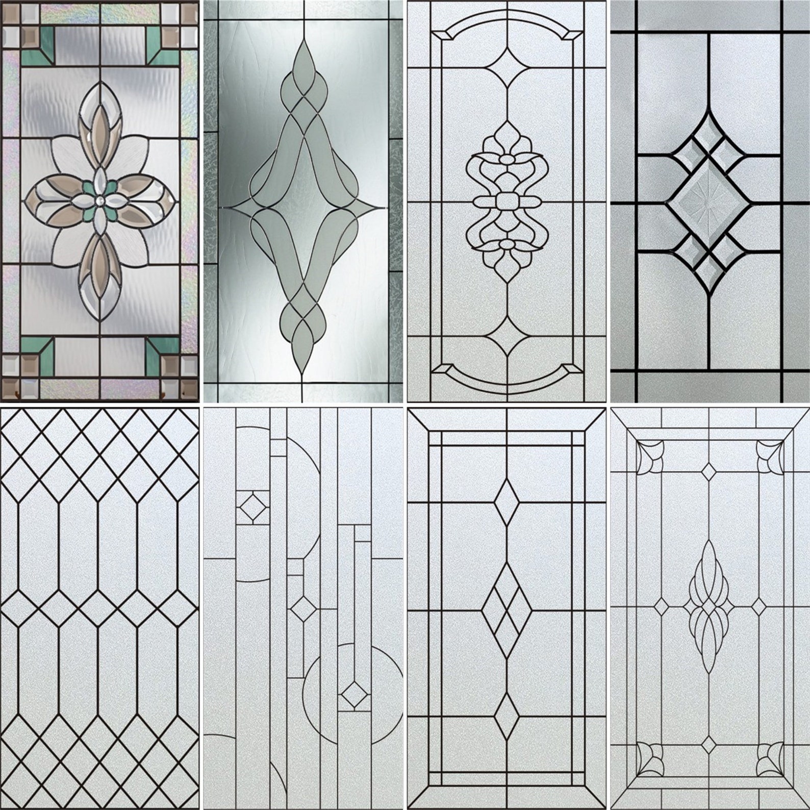 Customized Size Window Film Frosted Stained Glass Films Static Cling ...