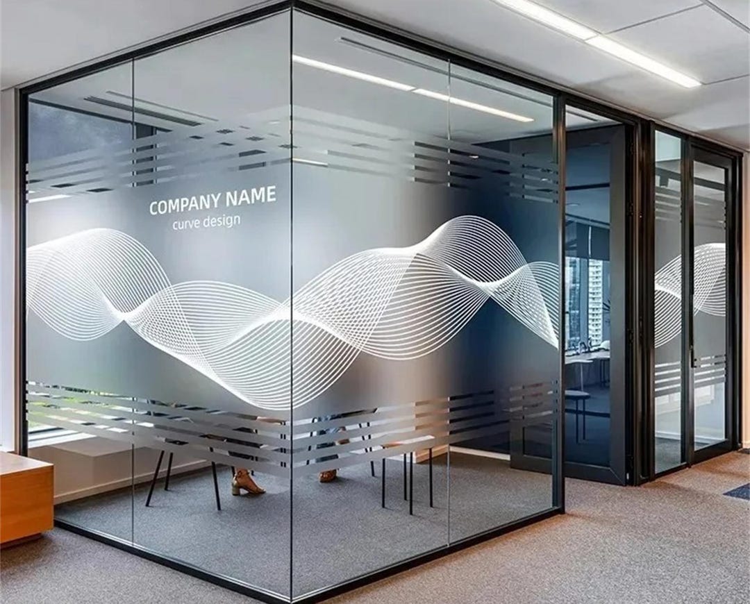 Frosted Gradient Stained Glass Window Privacy Film – Static Cling, Semi ...