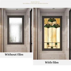 Custom Retro Church Stained Glass Film – Frosted Vintage Art Design ...