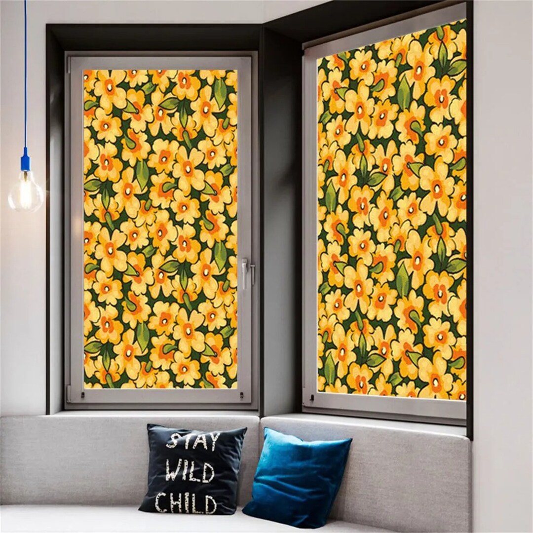 Custom Size Small-flower Window Glass Film - Frosted Privacy Decor ...