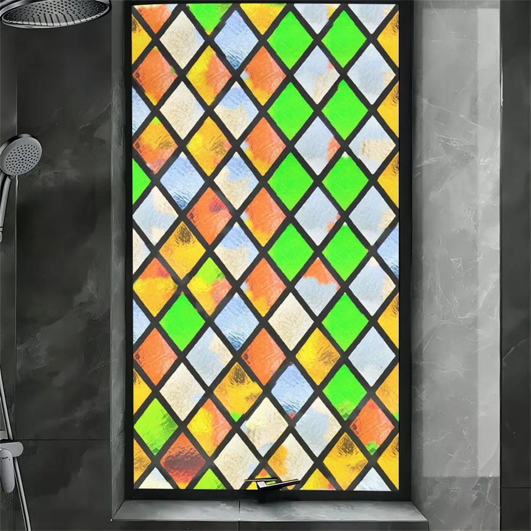 Custom Window Film - Diamond Check Pattern, Anti-uv, Privacy, Glue-free ...