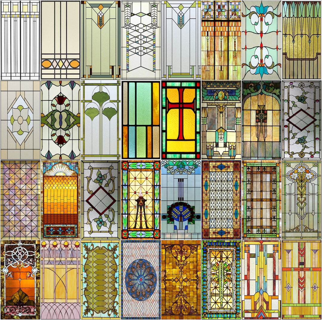 Custom-sized Retro Prairie Window Film: Frosted Privacy Static Cling ...