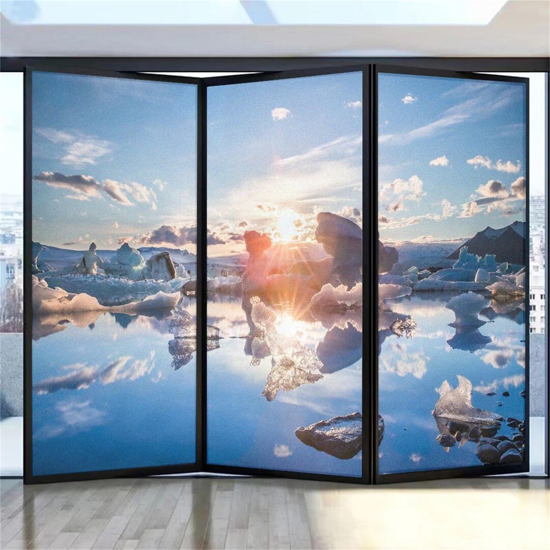 Custom Size Glacial Sunset Privacy Glass Film – Frosted, Anti-uv, Non ...