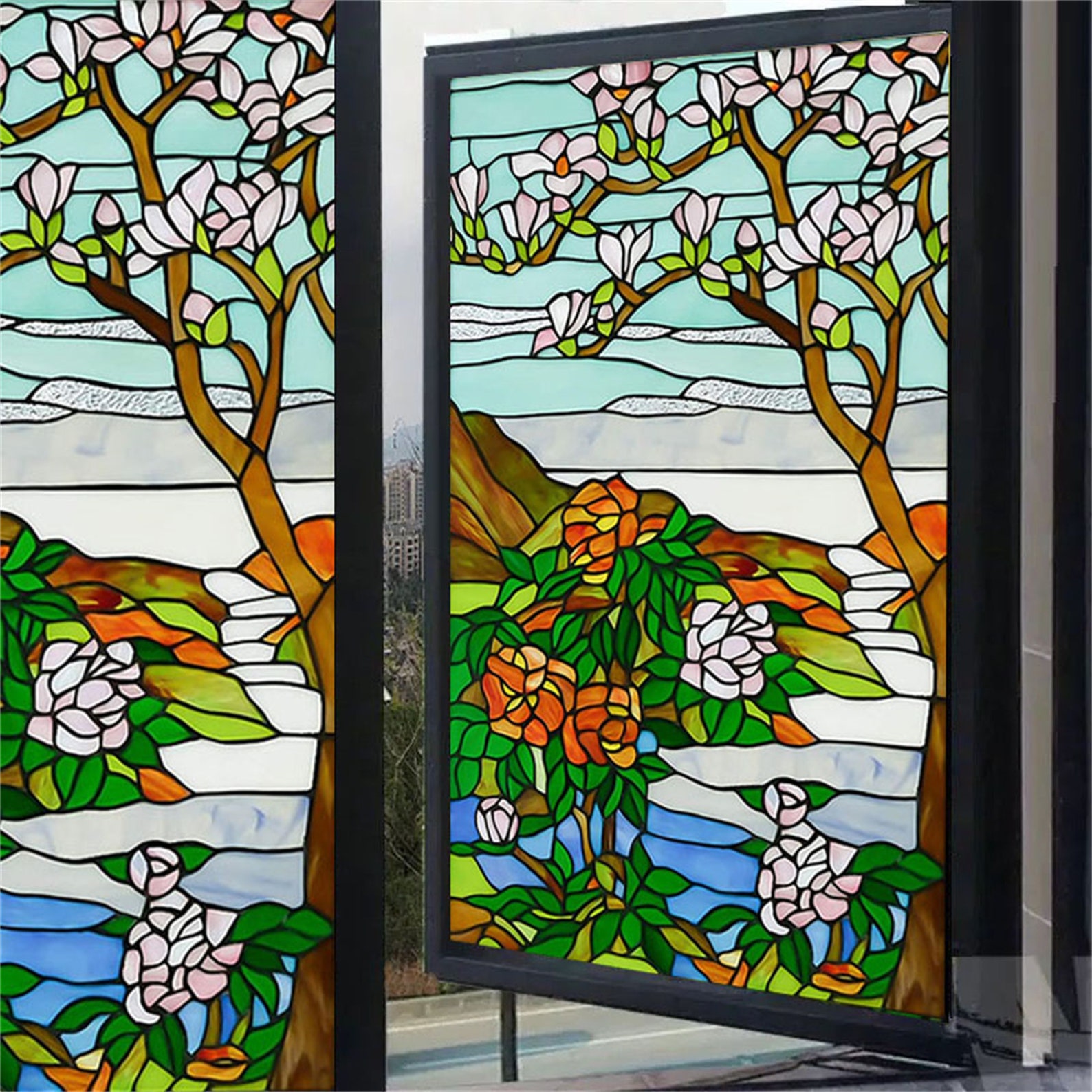 Window Film Stained Glass Films Frosted Static Cling - Etsy