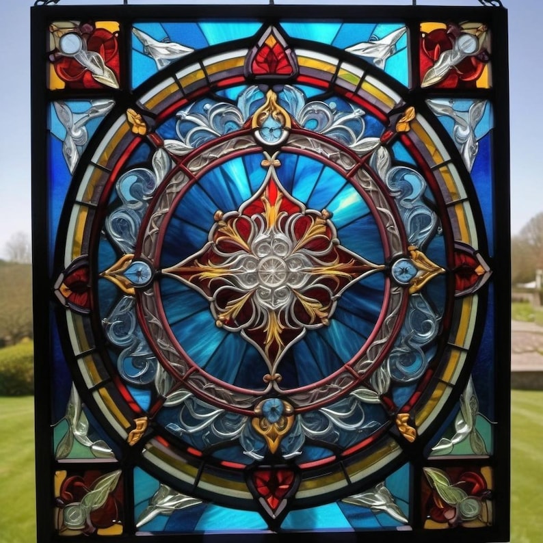 Custom Gothic Rose Window Film – Circular Mandala Style Stained Glass ...