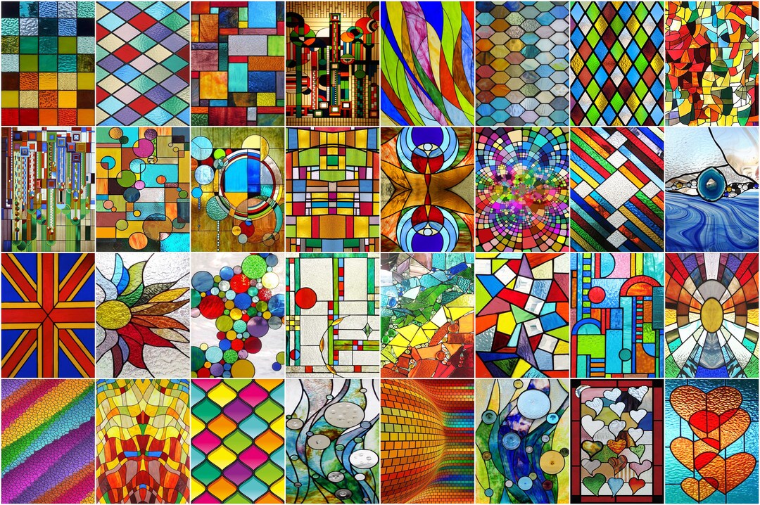 Rainbow Effect Window Film: Frosted Stained Glass Static Cling for ...