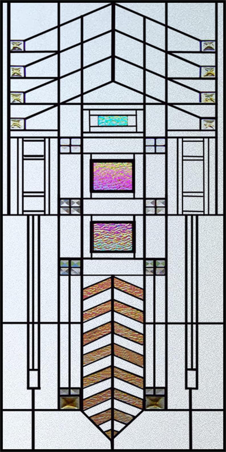 Custom Size Stained Glass Window Film Frosted Privacy Static Cling ...