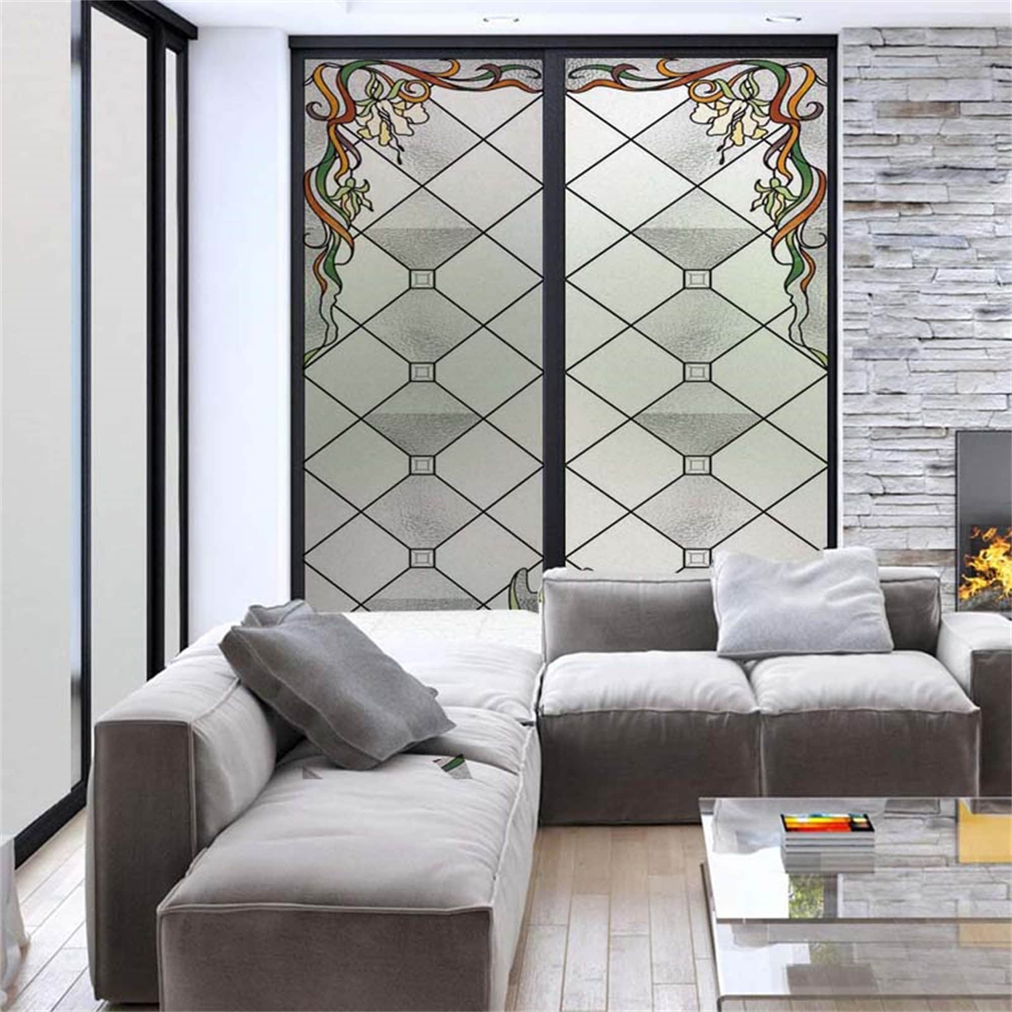 Custom Size Stained Glass Window Film Retro Baroque Vintage Frosted ...