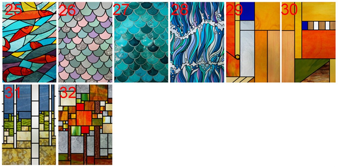 Stained Glass Window Film Double Sided Static Cling Window Etsy
