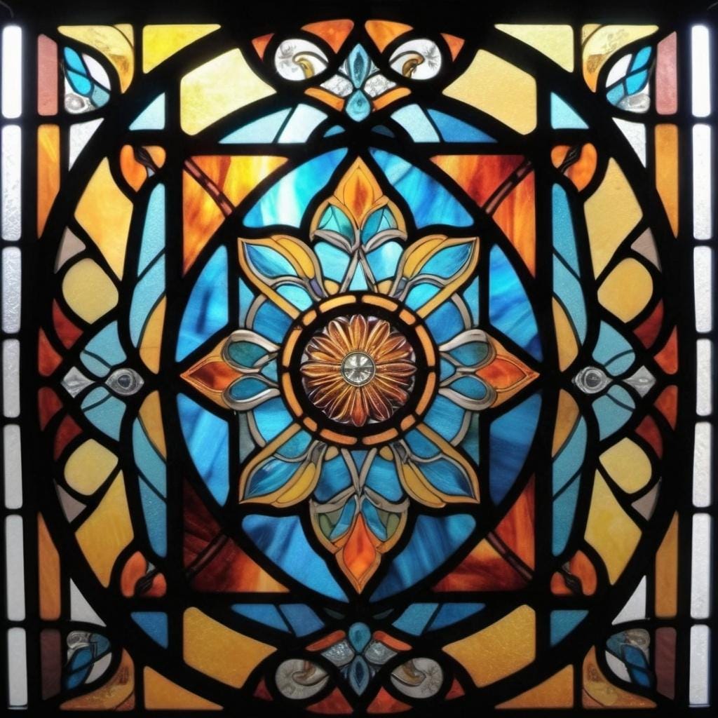 Custom Gothic Rose Window Film – Circular Mandala Style Stained Glass ...