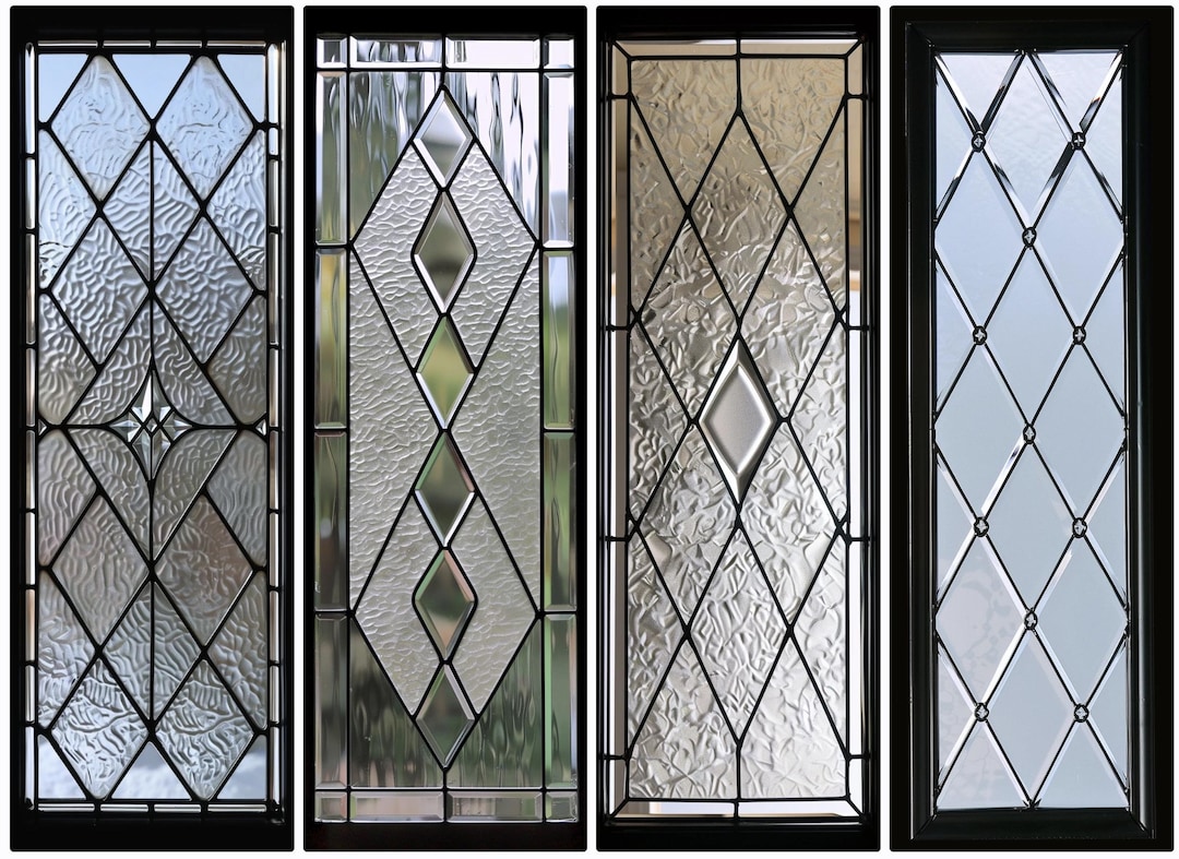 Window Privacy Film Diamond Grid – Textured Stained Glass Cling, Real ...