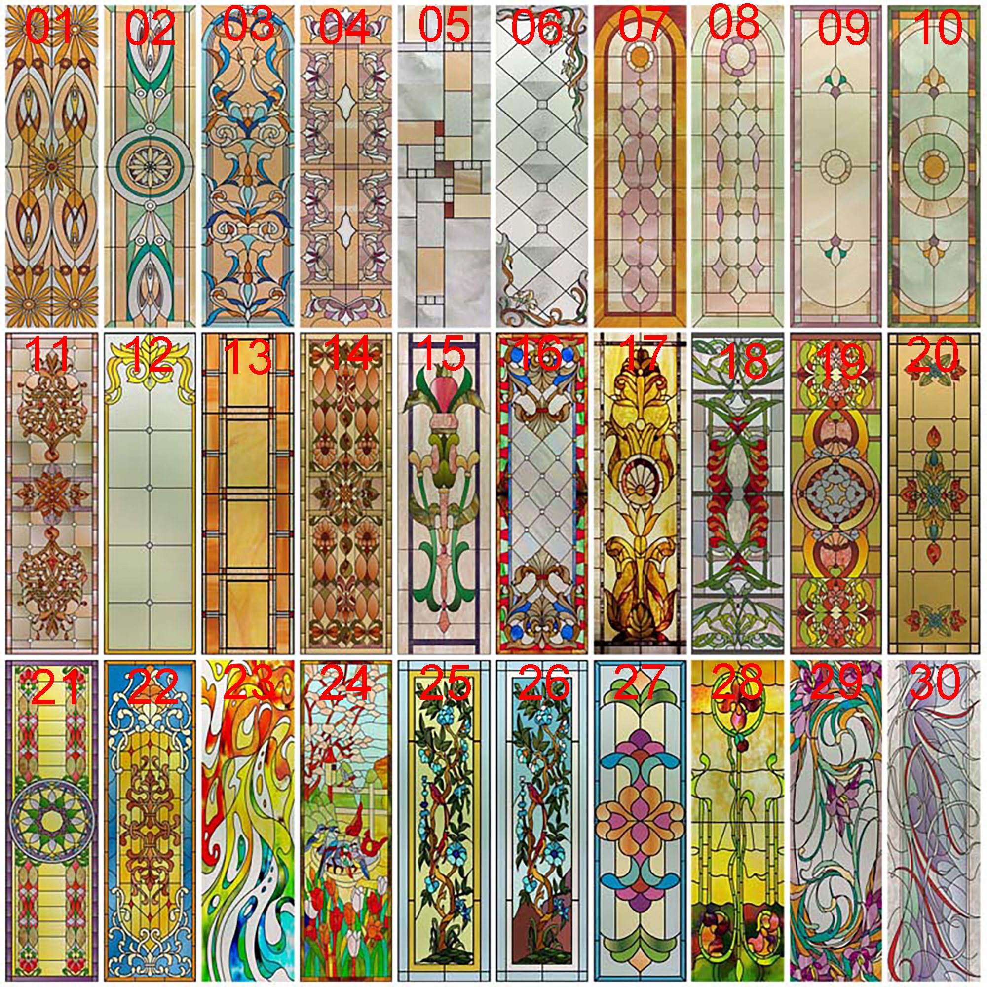 Custom Size Stained Glass Window Film Retro Baroque Style Vintage ...