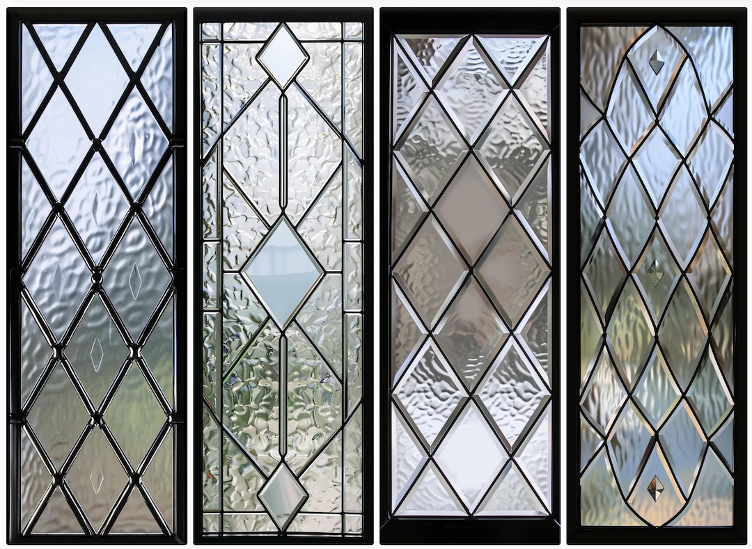 Custom Diamond Grid Window Privacy Film – Textured Stained Glass Cling ...
