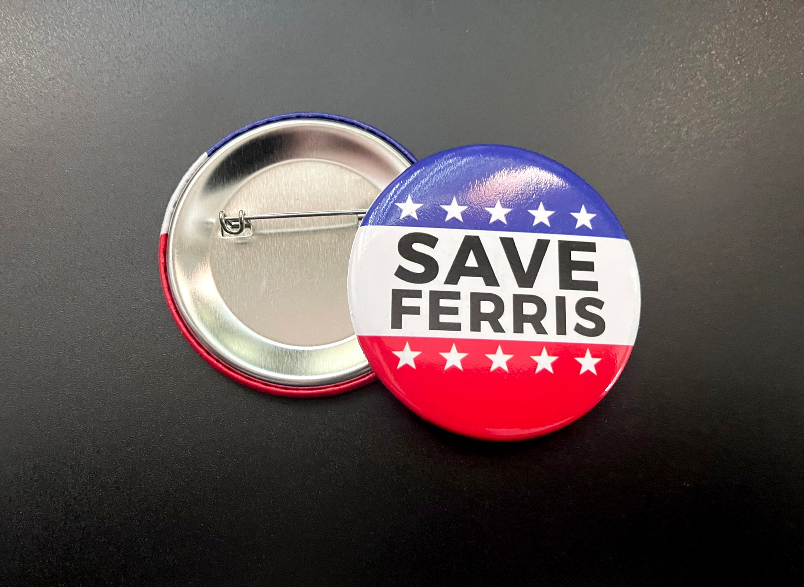 Save Ferris! Ferris Bueller's Day off - Round Pinback Button Available ...