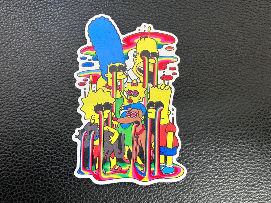 Rainbow Drippy Eyes - Simpsons Family Fan Art 3.5 In. Raised Spot UV ...