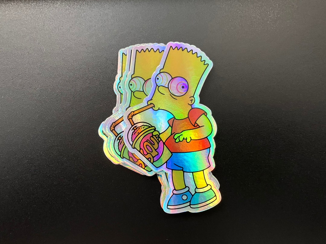 Bart Squishy Trippy Eyes Holographic 3in. Vinyl Stickers - Etsy