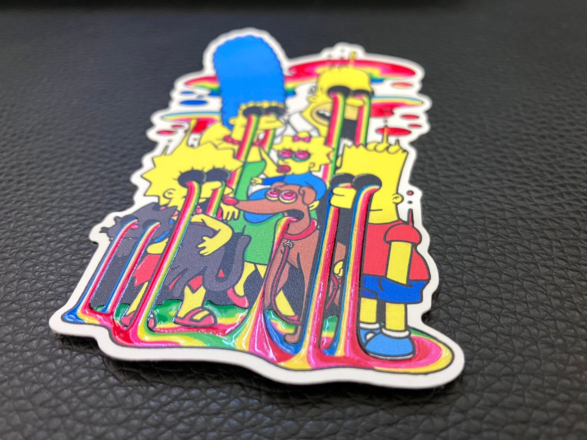 Rainbow Drippy Eyes Simpsons Family Fan Art 3.5 In. Raised Spot UV ...