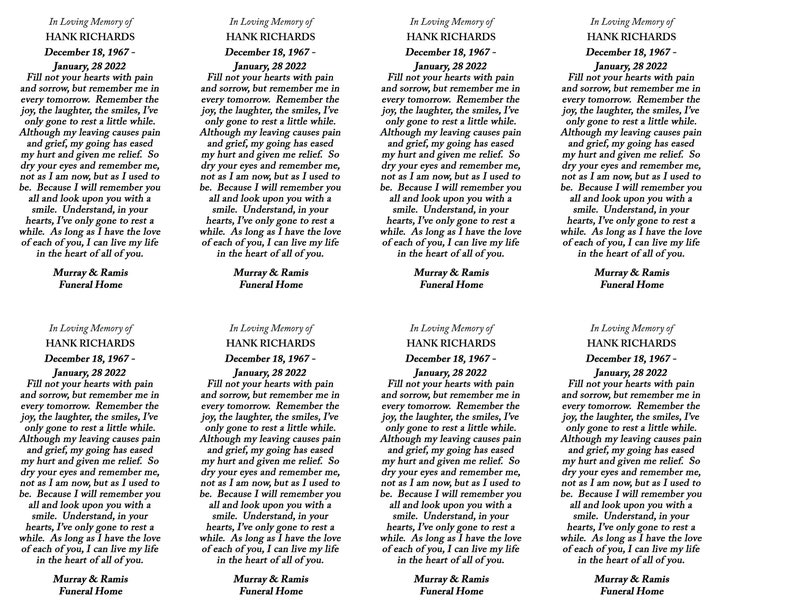 8-up Prayer Card Template for Funeral Homes us Flag - Etsy